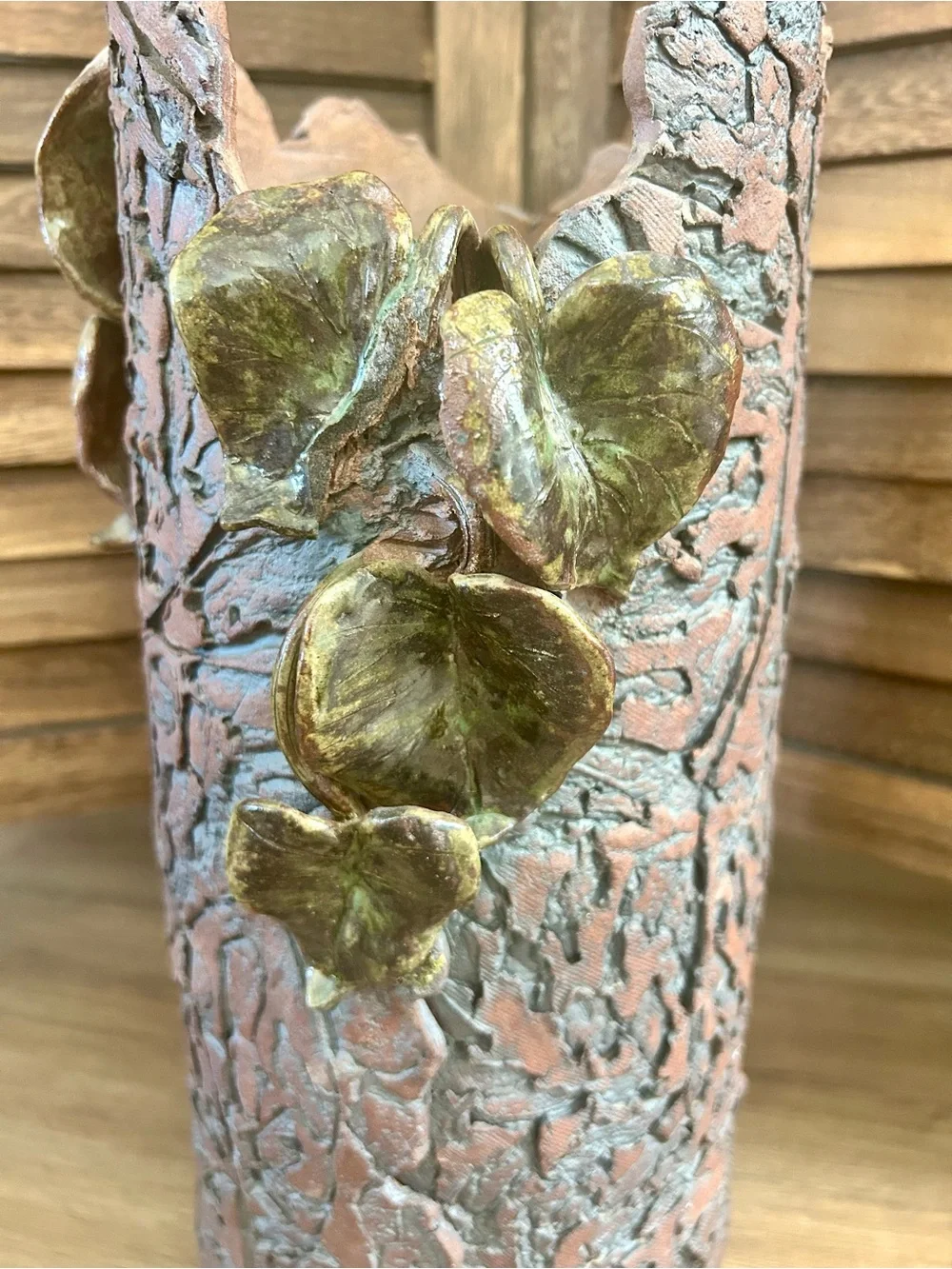 G. Bray | Accents | Mcm Brutalist Bark Leaf Studio Pottery Vase Planter ...